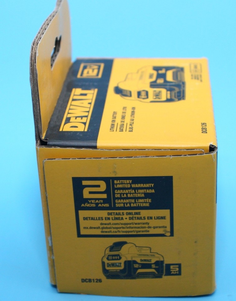 NEW GENUINE OEM DEWALT 12V MAX DCB126 5Ah Lithium-Ion Battery - FREE ...