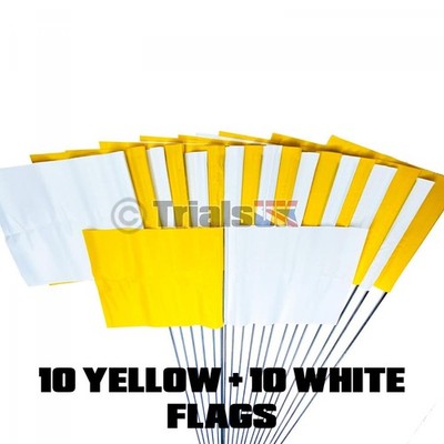 Trials Section Flags 10 Yellow 10 White Vinyl Flag Pin Markers | eBay UK