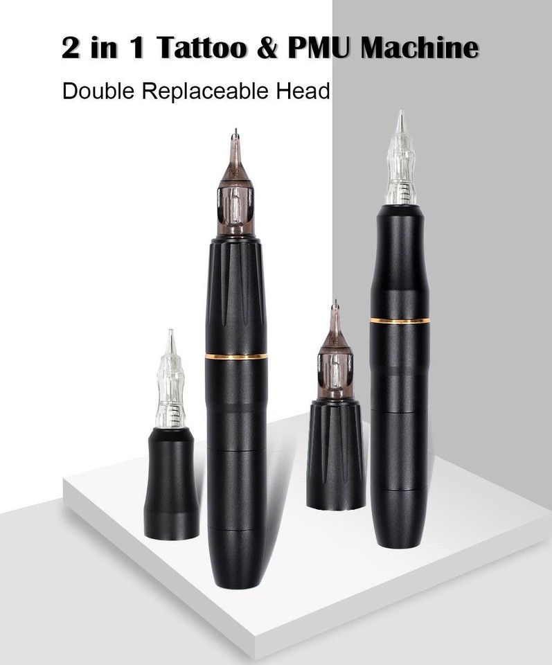 Professional Permanent Makeup Tattoo Machine Kit 2 Heads Microblading ...