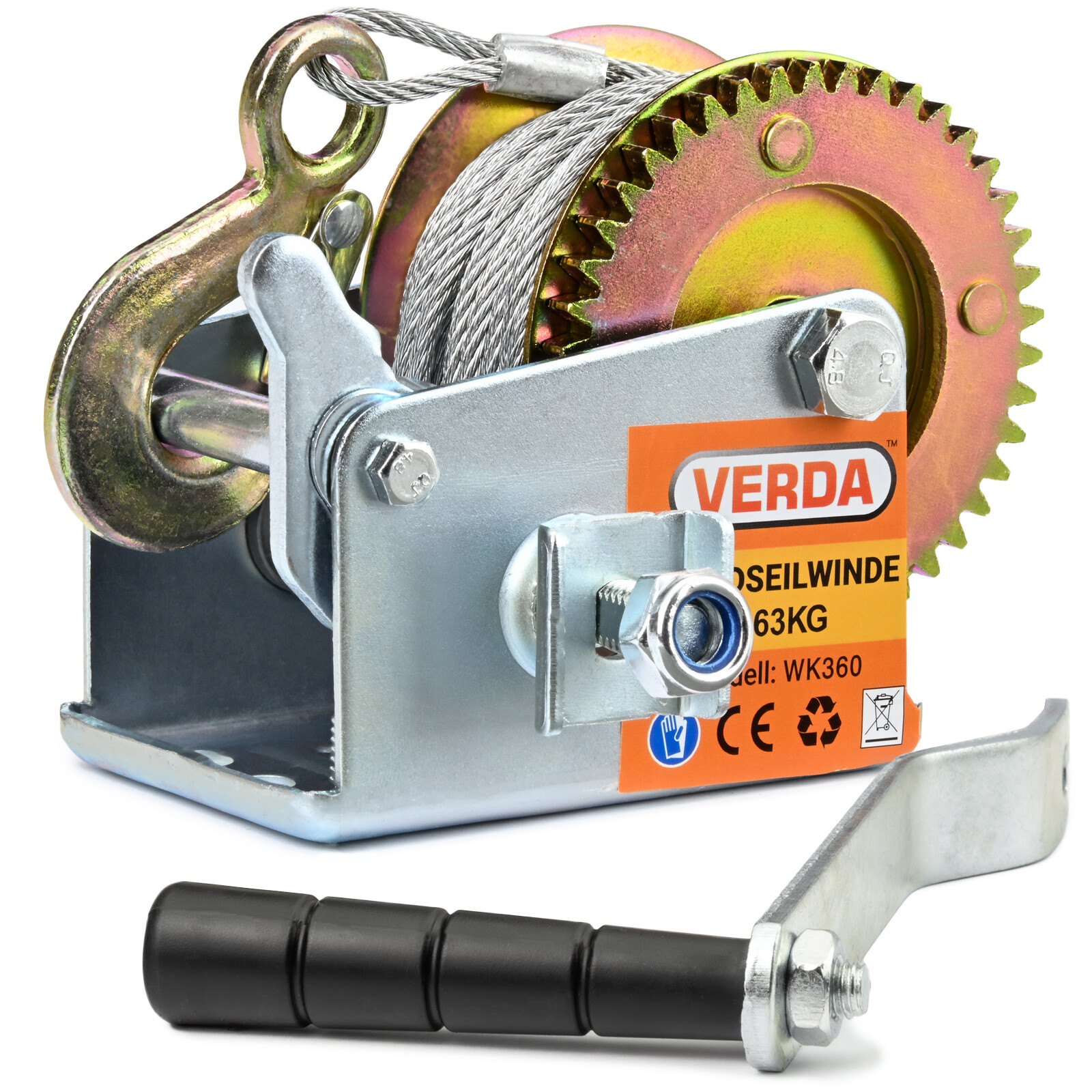 Handseilwinde Seilwinde Hand Winde Bootswinde Handwinde 363kg 800lbs ...