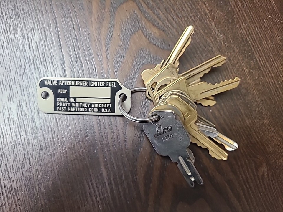 Pratt Whitney Afterburner Fuel Igniter Valve Data Plate/ Keychain | eBay