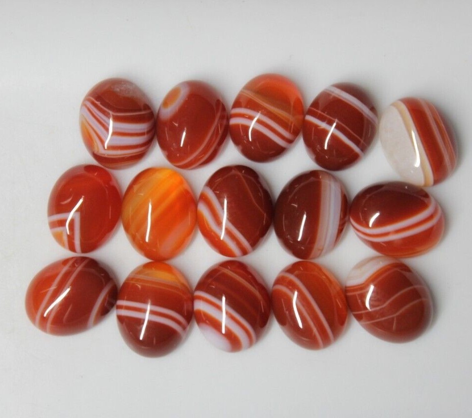 Red Banded Agate 8x6mm, 10x8mm, 12x10mm, 14x10mm, 16x12mm Cabochons ...
