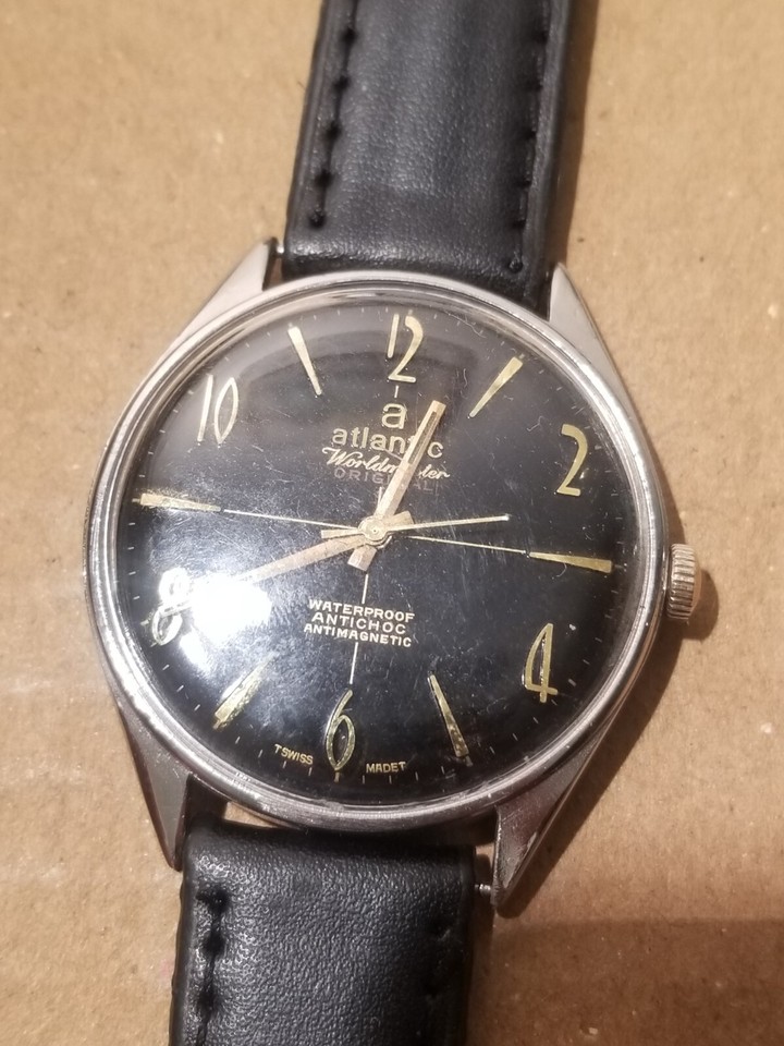 1960'S VINTAGE ATLANTIC WORLDMASTER ORIGINAL WATCH BLACK MANUAL | eBay