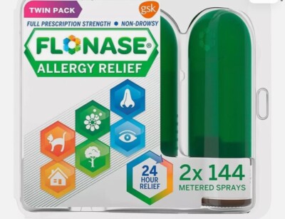Flonase Allergy Relief Nasal Spray 2 x144 Metered Sprays 353100203346 ...