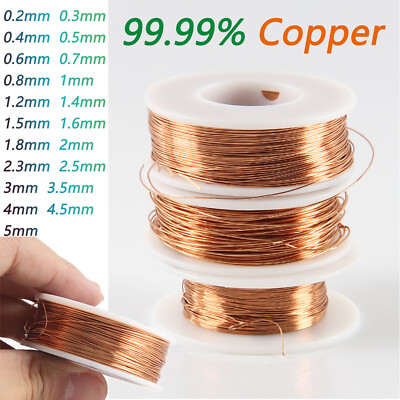 Round 99.9% Copper Wire Solid Bare 0.2mm To 5.0mm 1m to 500mm long | eBay