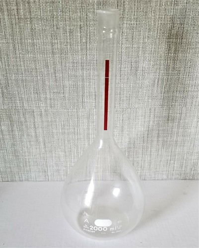 2000mL Corning Pyrex® Volumetric Class A Lifetime Red Glass Flask, No ...
