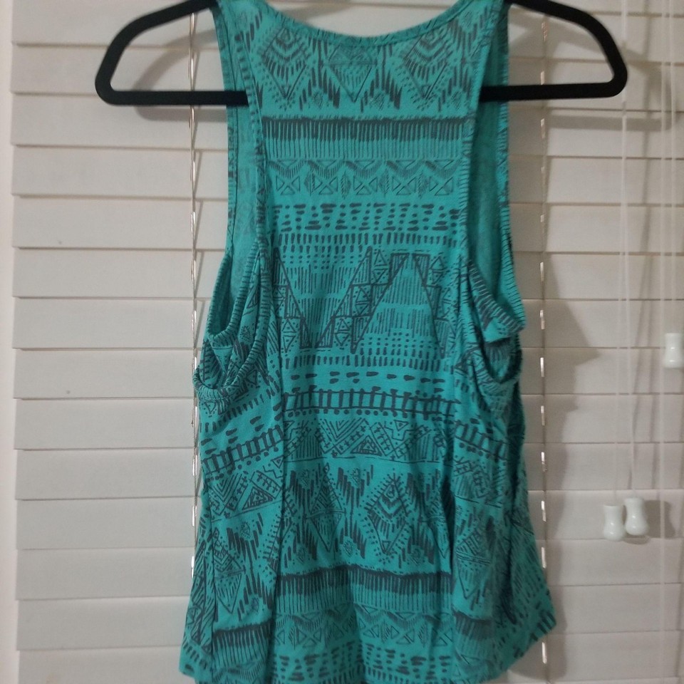 Billabong Womens Sleeveless Tribal Print Tank Top Medium Cotton Blend ...
