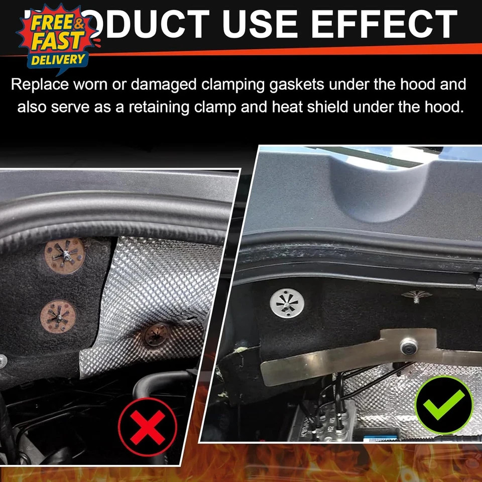 80 Pcs Heat Shield Clips, Car Exhaust Heat Shield Repair Kit, Metal ...