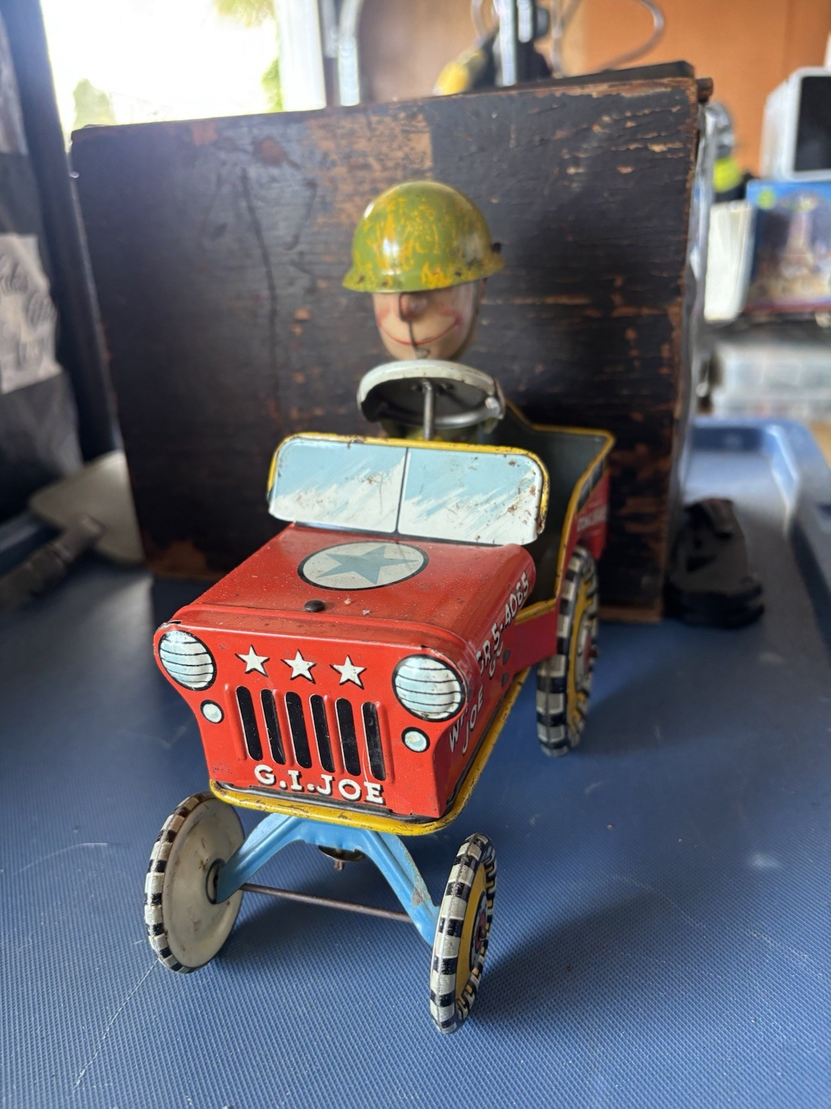 1940’s G.I. Joe And His Jouncing Jeep Tin Litho Wind Up Toy! Vintage ...