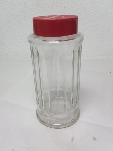 Vtg Nutra Sweet Brand Sweetener Clear Glass Jar Container Red Screw Lid ...