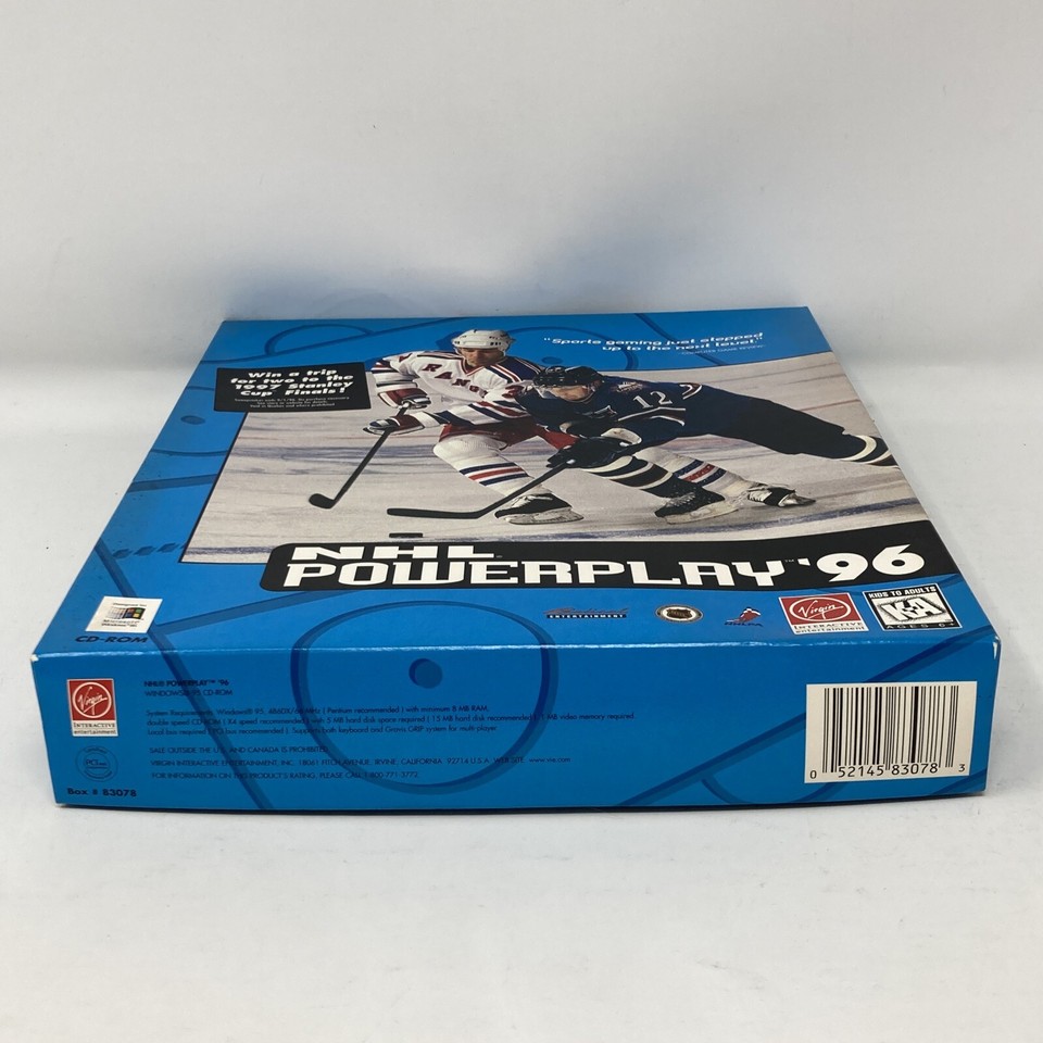 NHL Powerplay ‘96 PC CD Rom Big Box Complete in Box CIB (S14 ...
