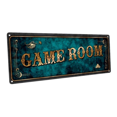 Blue Game Room Metal Sign; Wall Decor for Mancave, Den, or Gameroom | eBay