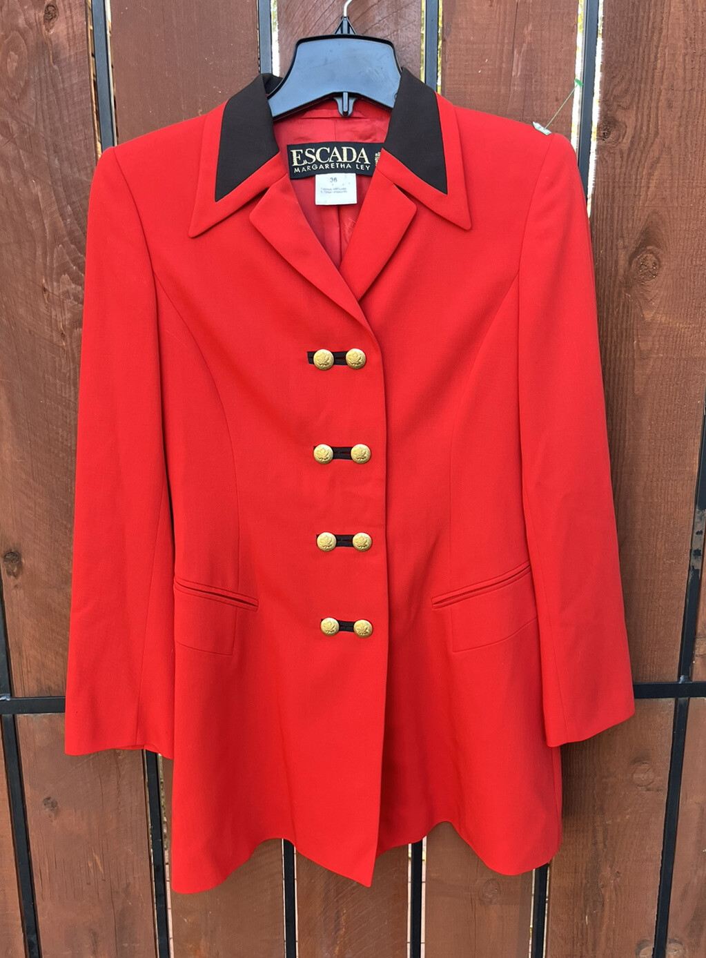 Escada By Margaretha Ley pure Virgin Wool Size 36 Red… - Gem