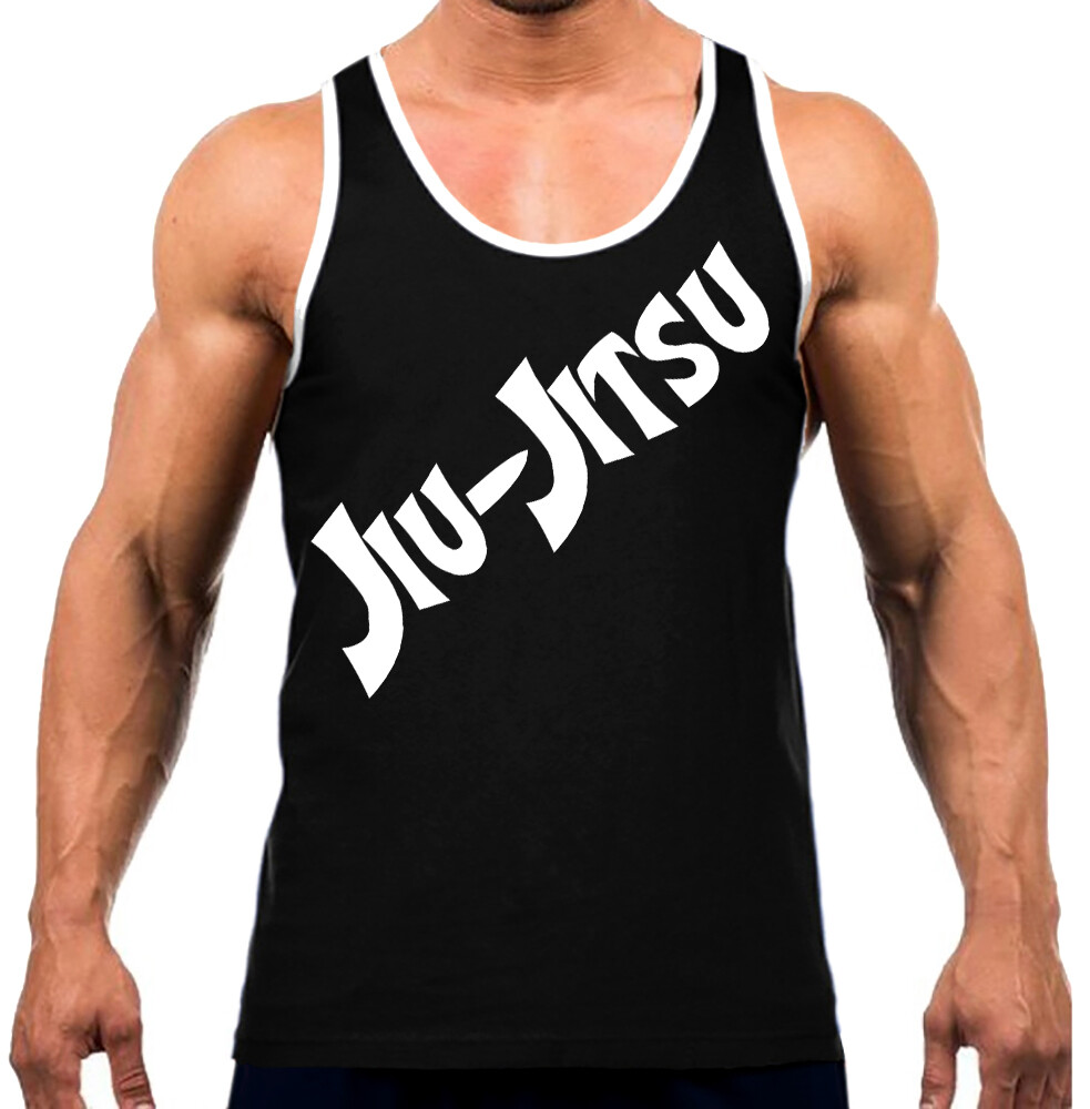 Men's Tilted Jiu-Jitsu Black Tank Top WT V800 BJJ Choke Brazil MMA ...