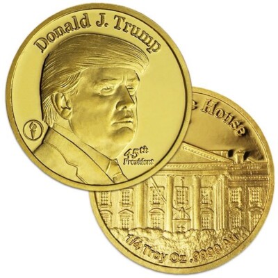 Donald J Trump "45th President" 1/4 Oz Solid Gold Bullion Round Coin ...