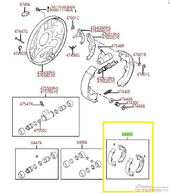 GENUINE TOYOTA COROLLA CELICA PRIUS SCION REAR BRAKE SHOE KIT 04495 ...