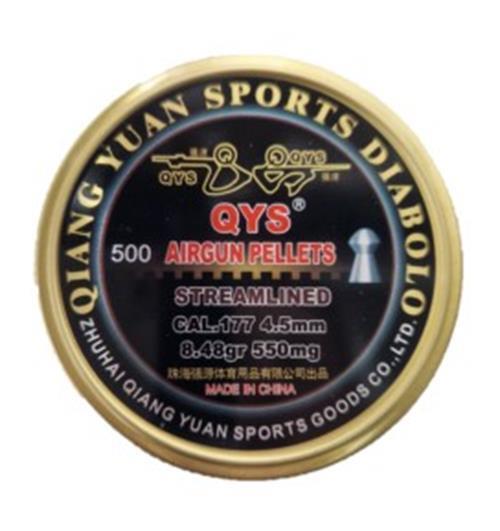QYS Streamlined Pellets .177 Cal 4.50mm 8.48gr Target Shooting Air ...