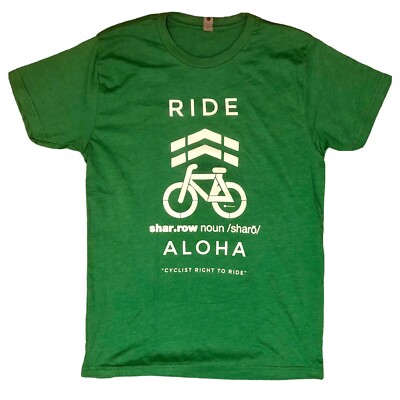 Ride Aloha Bicycle Sharrow | Soft Poly/Cotton Unisex Tee | LARGE | eBay