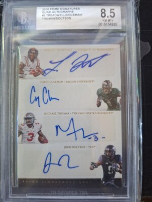 16 prime signatures quad autographs 8/10 Michael Thomas graded 8.5 ...