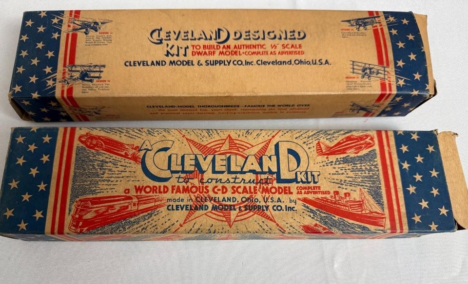 2 Vintage CLEVELAND DESIGNED Airplane Model Kits 1/2" Scale Complete | eBay