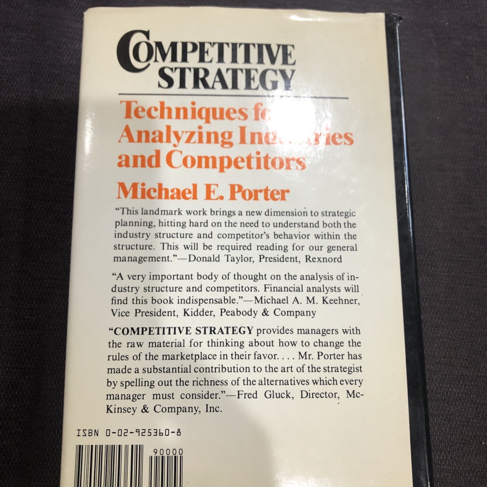 Competitive Strategy : Techniques for Analyzing Industries and ...
