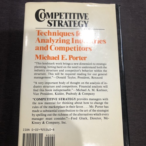 Competitive Strategy : Techniques for Analyzing Industries and ...