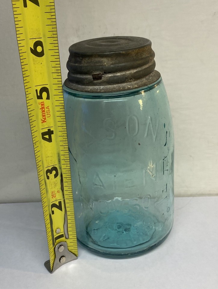 Antique Mason's Patent Nov. 30th 1858 Hero Cross Aqua Midget Pint Fruit ...