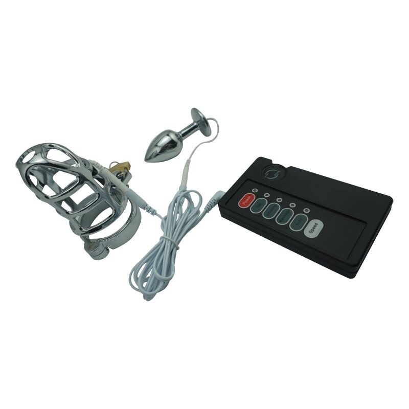 E-Stim Shock Pulse Metal Chastity Cage Torpedo Plug Physical Therapy | eBay
