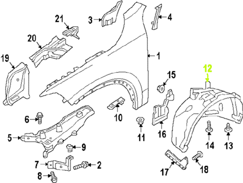 VOLVO XC90 16 - 17 OEM Fender Forro Protección contra salpicaduras ...
