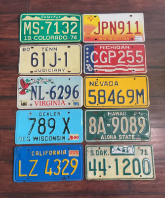 PREMIUM LOT OF 10 License Plates Lot CALIFORNIA, NEVADA, HAWAII ...
