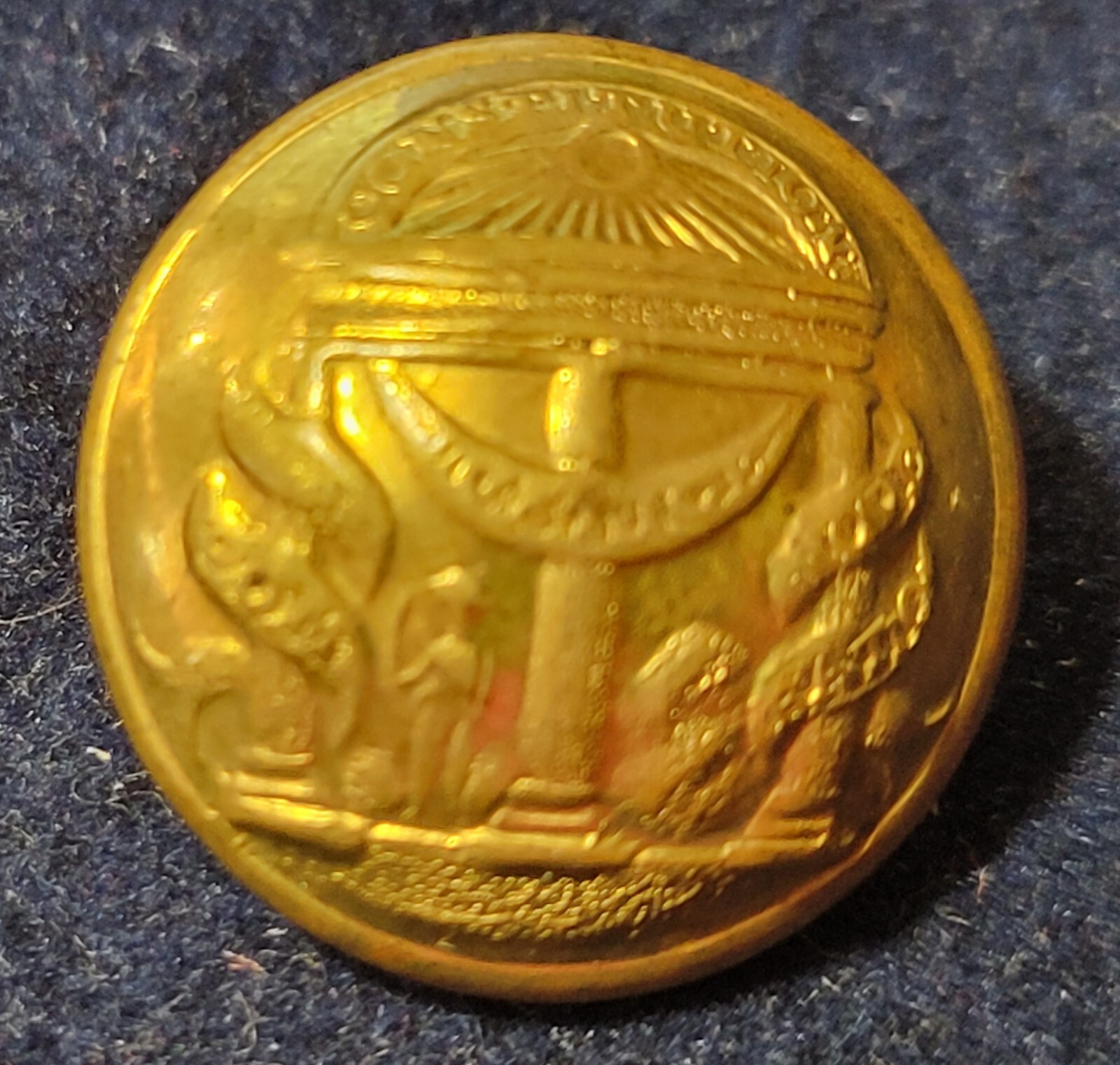 CIVIL WAR ERA CONFEDERATE 2 PIECE GEORGIA STATE SEAL BUTTON ALBERTS# GA ...