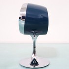 RHYTHM 51141 TOP! Clock Mantel Alarm Vintage Space Age Blue CHROME Desk ...