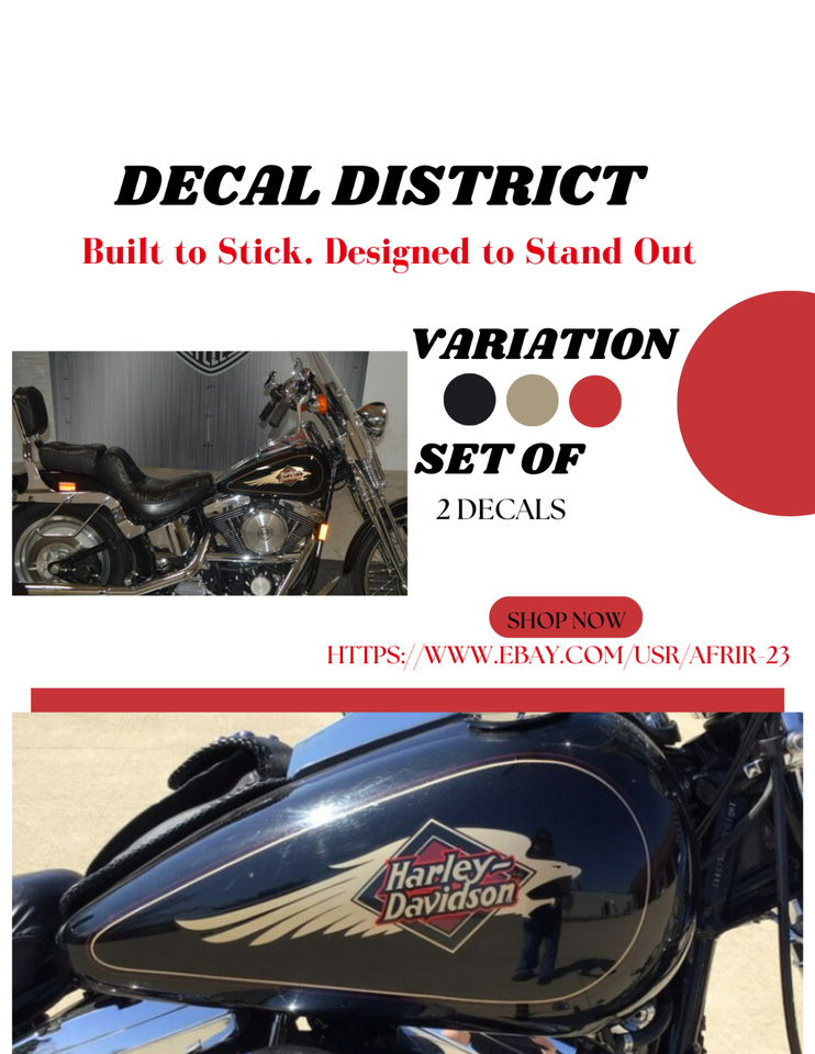 Softail Fits Harley-Davidson fuel gas tank Decals FXSTC Gold / Black ...