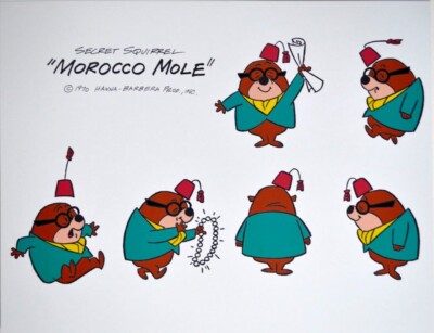 ATOM ANT / SECRET SQUIRREL SHOW - MOROCCO MOLE Model Sheet PRINT Hanna ...