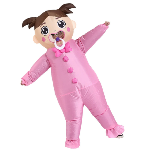 Pink Inflatable Costume Pacifier Girl Funny Air Fancy Dress Visual ...