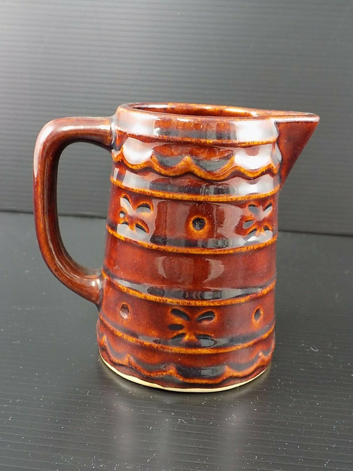 Vintage Marcrest Daisy Dot Creamer 4" Pitcher USA Brown Pottery ...