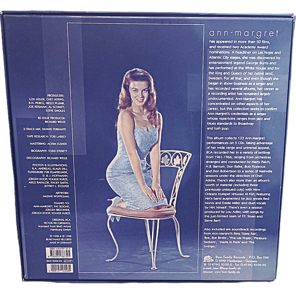 Ann Margret 1961 - 1966 Collectors Box Set Book and 5 CDs Elvis Presley ...