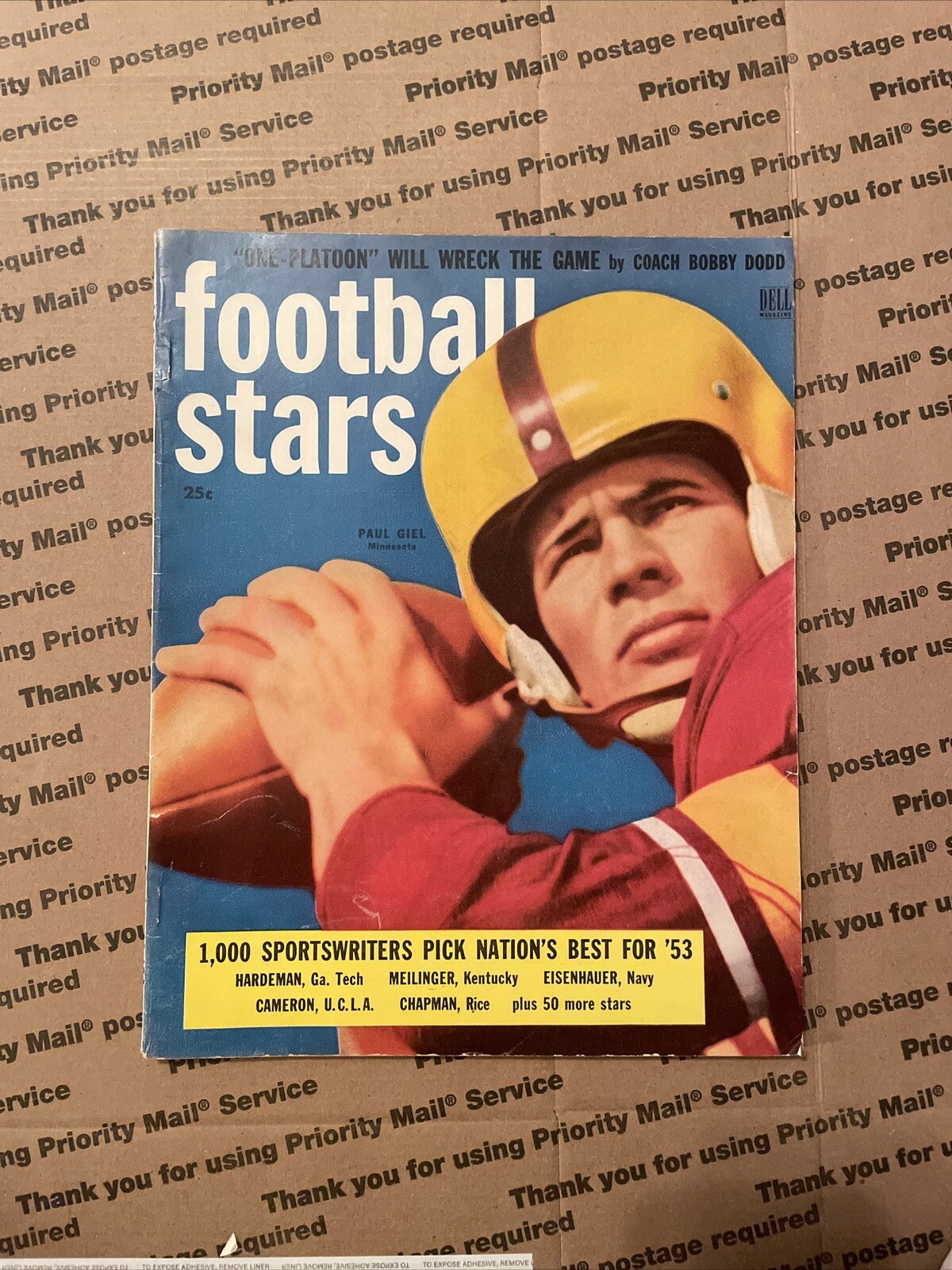Vinage 1953 Football Stars Magazine Paul Giel Minnesota Cover Detroit ...