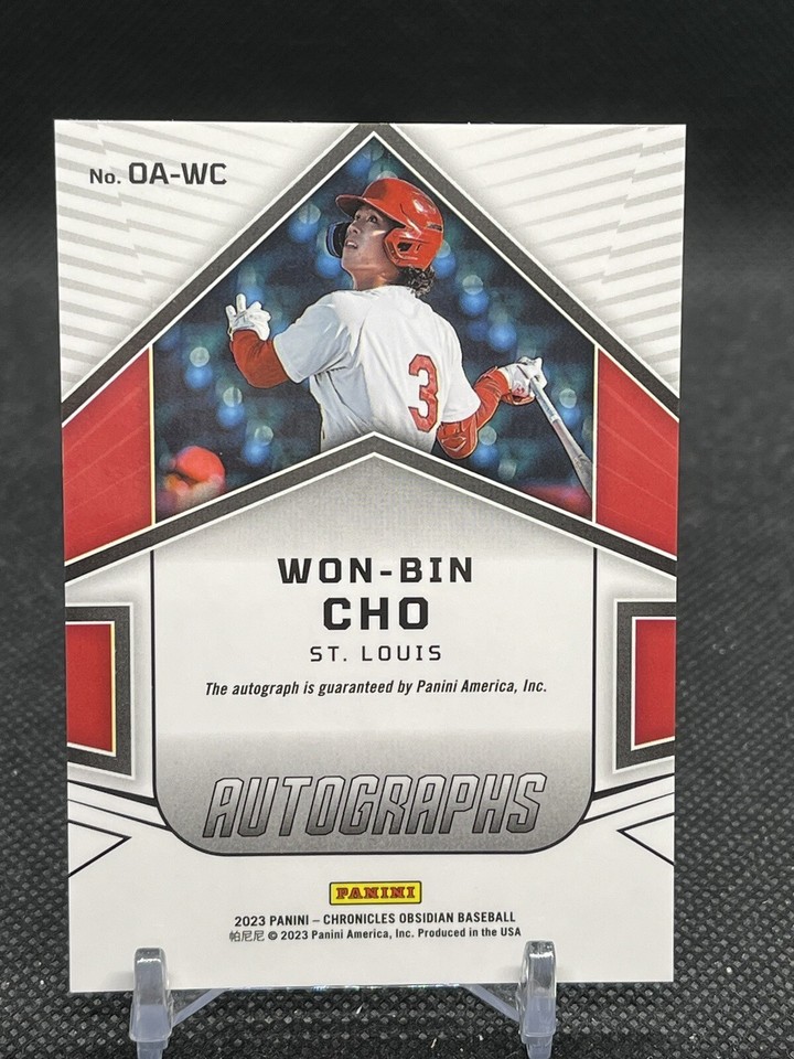 WON-BIN CHO ⚾️ 2023 Panini Obsidian Auto #OA-WC | St. Louis Cardinals ...
