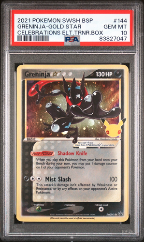 PSA 10 GEM MINT Greninja Gold Star Holo Promo SWSH144 Celebrations ...