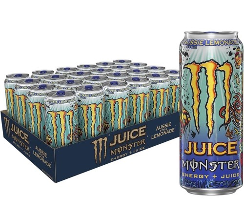Monster Energy + Juice Aussie Style Lemonade 16 Fl Oz Cans Case (24 ...