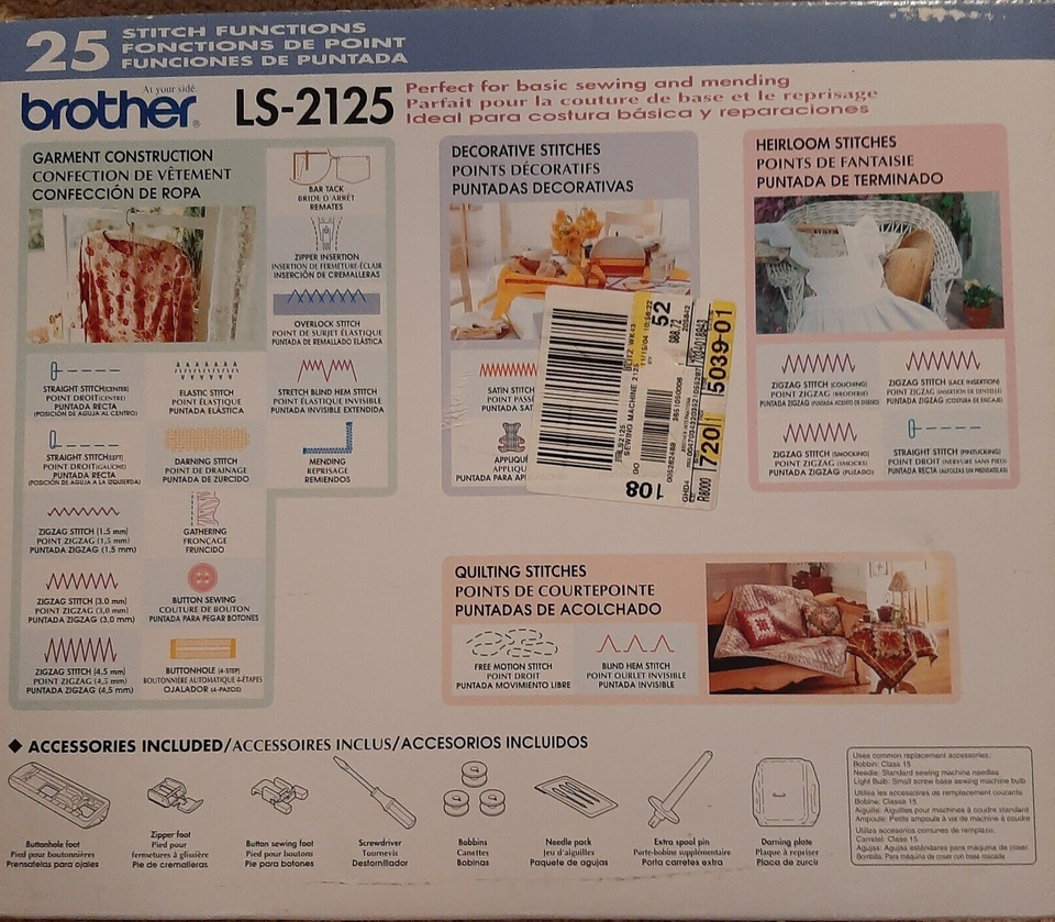 BROTHER LS-2125 Sewing Machine BRAND NEW & SEALED In The Original Box ...