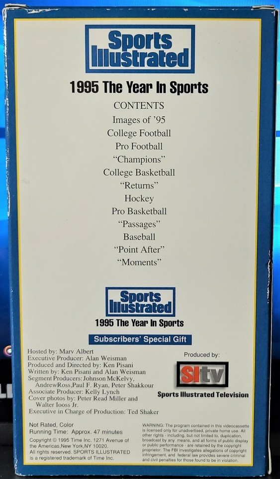 Sports Illustrated 1995 The Year In Sports (VHS, 1995) | eBay