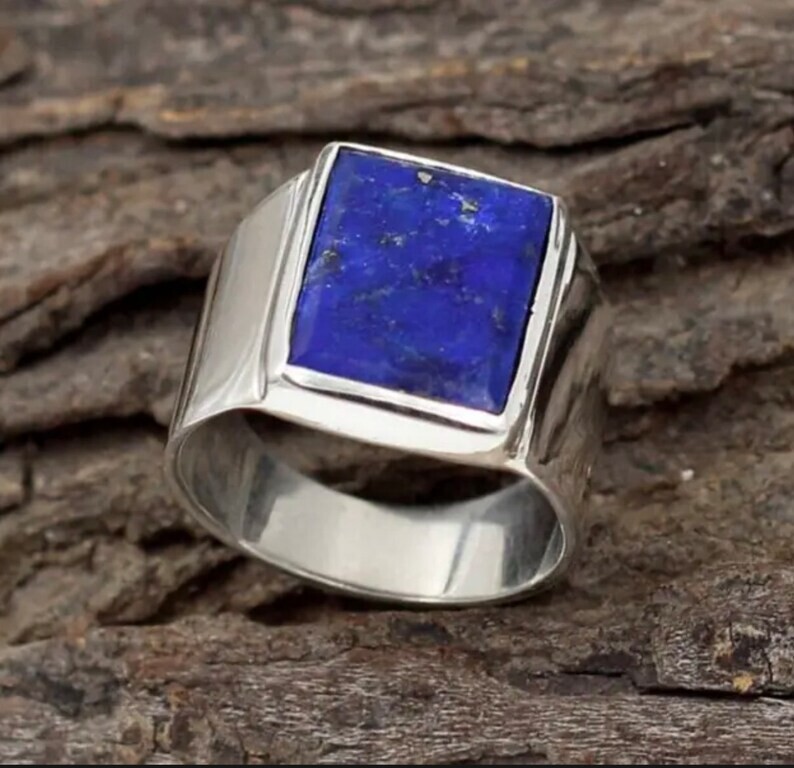 Mens Lapis Ring Lajward Ring Sterling Silver Lapis Ring For Man Blue ...