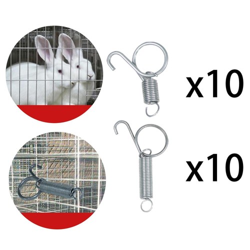 Spring Latch Hooks Metal 10 Pack for Rabbit Small Animals Cage Bunnies ...