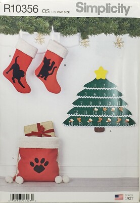 Simplicity R10356 Christmas Advent Calendar, Cat & Dog Stockings & Sack ...