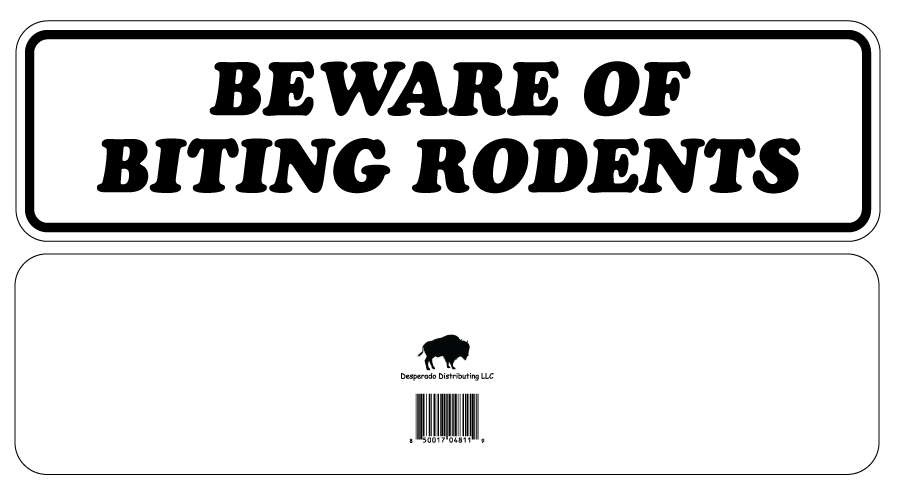 Beware Of Biting Rodents Sign Double Layered Aluminum 12 X 3 | eBay