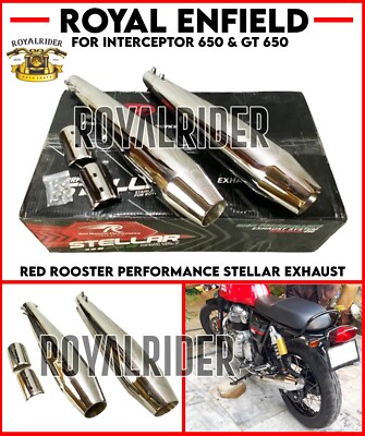 RED ROOSTER Performance Stellar Exhaust For Fits Enfield Interceptor ...