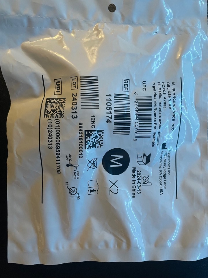 3 - Respironics Nuance Pro Gel Pillows Cushion (Medium) A7033 Sealed ...