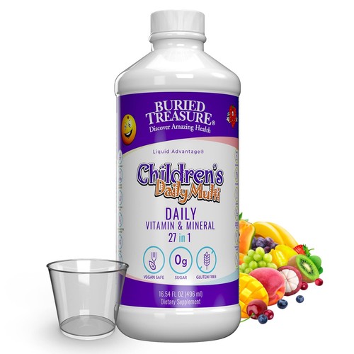 Childrens Daily Multi Liquid Multivitamin Minerals Nutritional Dietary ...